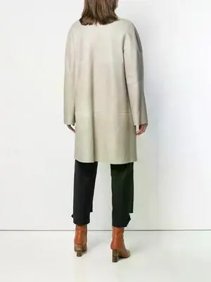 MANZONI 24 Straight-cut Coat With Fur Trimmed Pockets