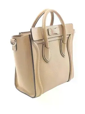 Celine 2000-2026 Nano Leather Luggage Tote Satchel - Neutrals