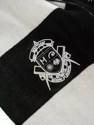 MSFTS Striped-pattern Embroidered-logo Scarf