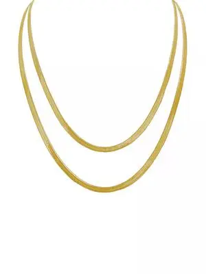 HZMER JEWELLERY Layered Herringbone Chain Necklaces - Gold