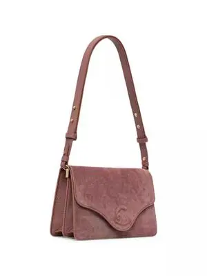 COCCINELLE Suede Leather Shoulder Bag - Red