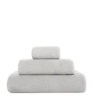GRACCIOZA Bee Waffle Extra Large Hand Towel - Silver