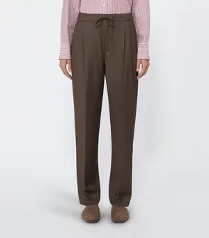 Max Mara Wool Gabardine Drawstring Trousers