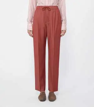 Max Mara Wool Gabardine Drawstring Trousers
