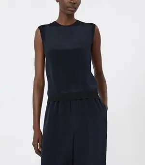 Max Mara Silk-cashmere Tank Top - Navy