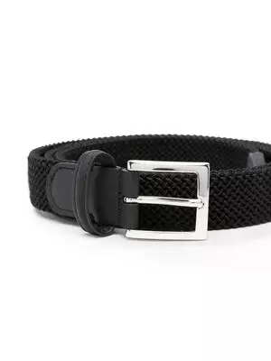 Kiton Braided Leather-trim Belt