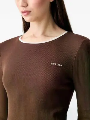 Stine Goya Ribbed Knit Long Sleeve Top