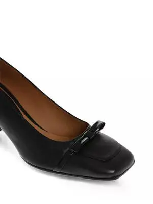 AMEDEO TESTONI Bow Detail Square Toe Pumps