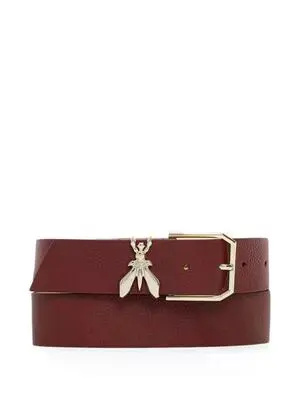 Patrizia Pepe Fly-plaque Pebbled-leather Belt - Red