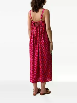 BENETTON Geometric-print Tie-back Maxi Dress
