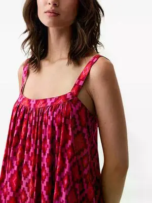 BENETTON Geometric-print Tie-back Maxi Dress