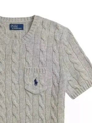 Polo Ralph Lauren Cable Knit Crew Neck Short Sleeve Top