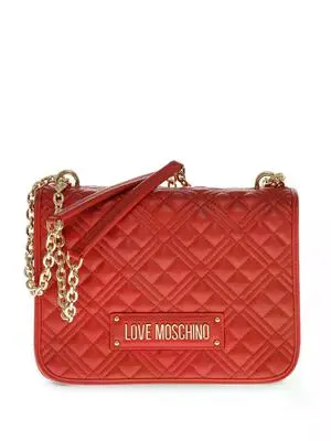 Moschino Diamond-pattern Shoulder Bag - Red