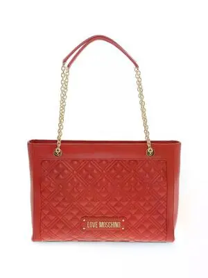 Moschino Quilted Logo-detail Shoulder Bag - Red