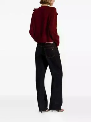 Alberta Ferretti Floral-appliqué Wool Sweater