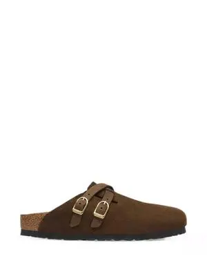 BIRKENSTOCK Blair Buckle-fastening Suede Mules - Brown