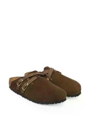 BIRKENSTOCK Blair Buckle-fastening Suede Mules