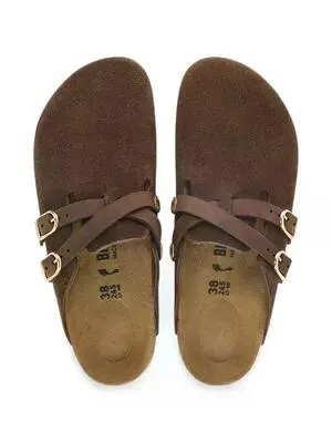 BIRKENSTOCK Blair Buckle-fastening Suede Mules