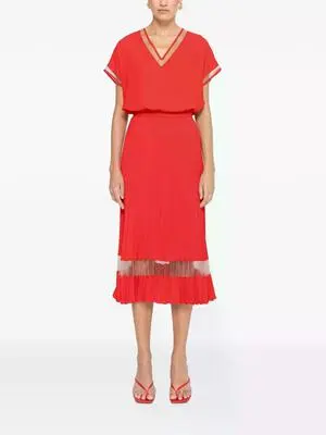 NISSA V-neck Top - Red