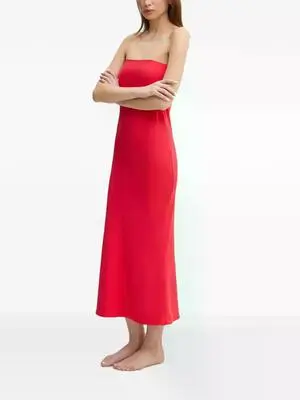 Bond Eye Strapless Maxi Beach Dress - Red