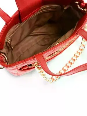 Moschino Mini Love Quilted Logo-plaque Tote Bag - Red