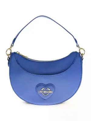 Moschino Saffiano-effect Heart-patch Small Shoulder Bag - Blue