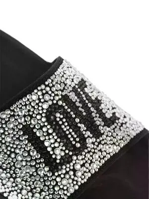 Moschino Rhinestone-embellished Leather Sandals