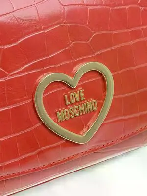 Moschino Logo-plaque Croc-effect Shoulder Bag