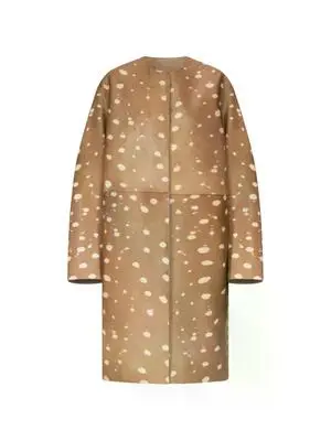 Loulou De Saison Liza Printed Leather Coat - Brown