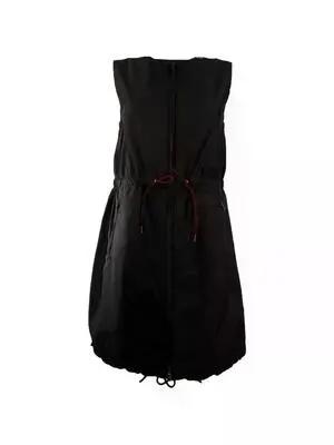 Prada Mini Drawstring-waist Sleeveless Dress - Black