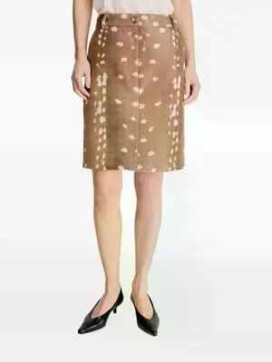 Loulou De Saison Deer-print Pony-effect Leather Midi Skirt