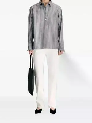 Loulou De Saison Colton Striped Shirt - Grey