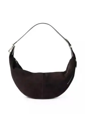 LEMAIRE Large Quiver Clip Bag In Suede Leather - Brown