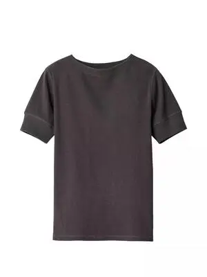 LEMAIRE Boat-neck T-shirt In Linen And Cotton Ribbed Jersey - Grey