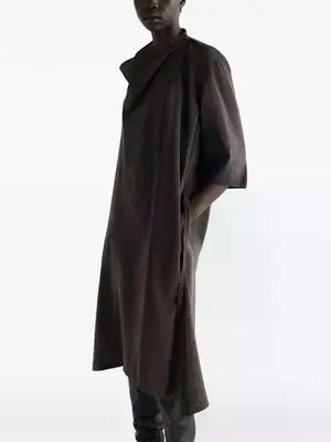 LEMAIRE Soft-collar Dress In Dry Silk - Brown