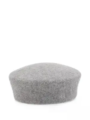 Ruslan Baginskiy Monogram-embroidered Wool-felt Beret - Grey