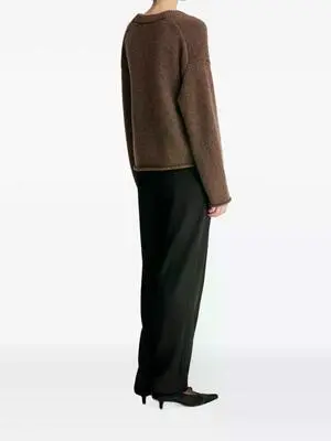 Loulou De Saison Derry Lds U-neck Cashmere Sweater - Brown