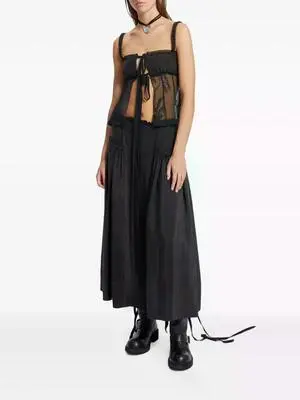 ANN DEMEULEMEESTER Ruffled Silk Midi Skirt