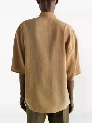 LEMAIRE Soft Collar Top In Dry Silk - Neutrals