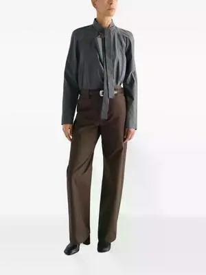 LEMAIRE Ascot Blouse In Washed Cotton Silk - Grey