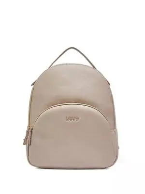 Liu Jo Grained Logo Plaque Backpack - Neutrals