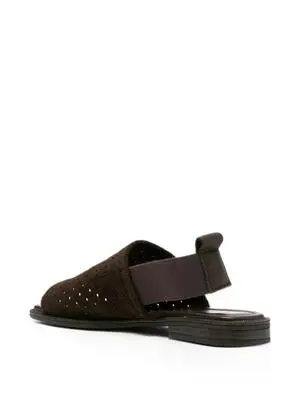 SERGIO MORETTI FIRENZE Perforated-suede Slingback Sandals
