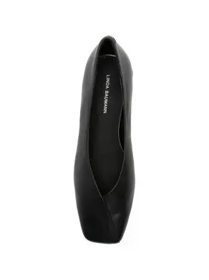 LINDA BAUMANN Square Toe Block Heel Pumps - Black