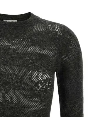 Brunello Cucinelli Flower Lace Sweater