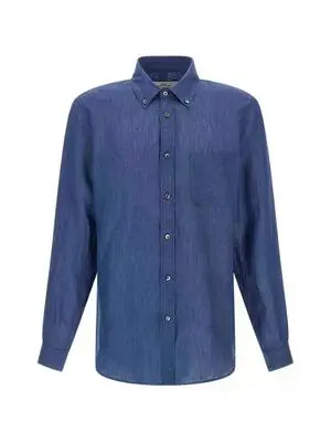 RIVIERA Button-down Linen Shirt - Blue