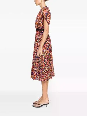 NISSA Printed Viscose Midi Dress