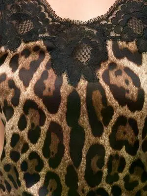 Dolce & Gabbana Leopard-print Satin Top