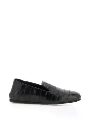 GIUSEPPE ZANOTTI Rupert 10 Glossy Eel-skin Loafers - Black