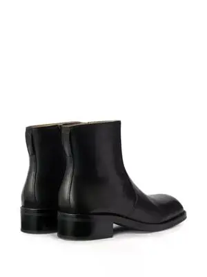 LEMAIRE Zipped Ankle Boots In Shiny Leather