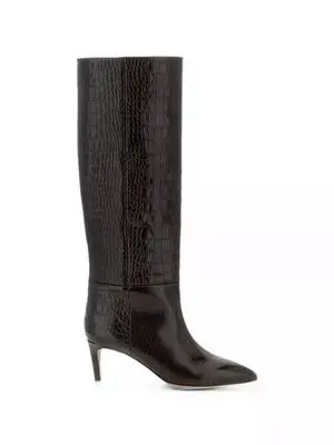 Paris Texas Croc-effect Leather Boots - Brown